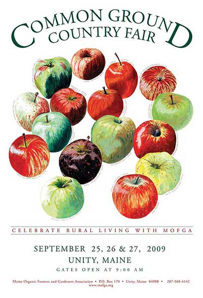 MOFGA's 2009 Common Ground Country Fair Poster - John Bunker 16 apples ...
